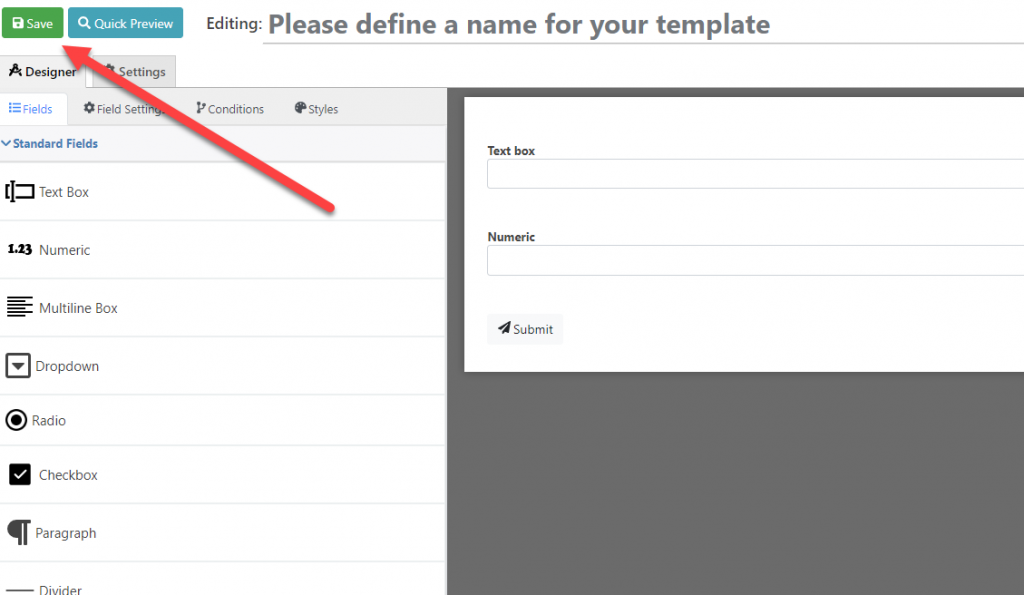 Creating a Form - All in One Forms