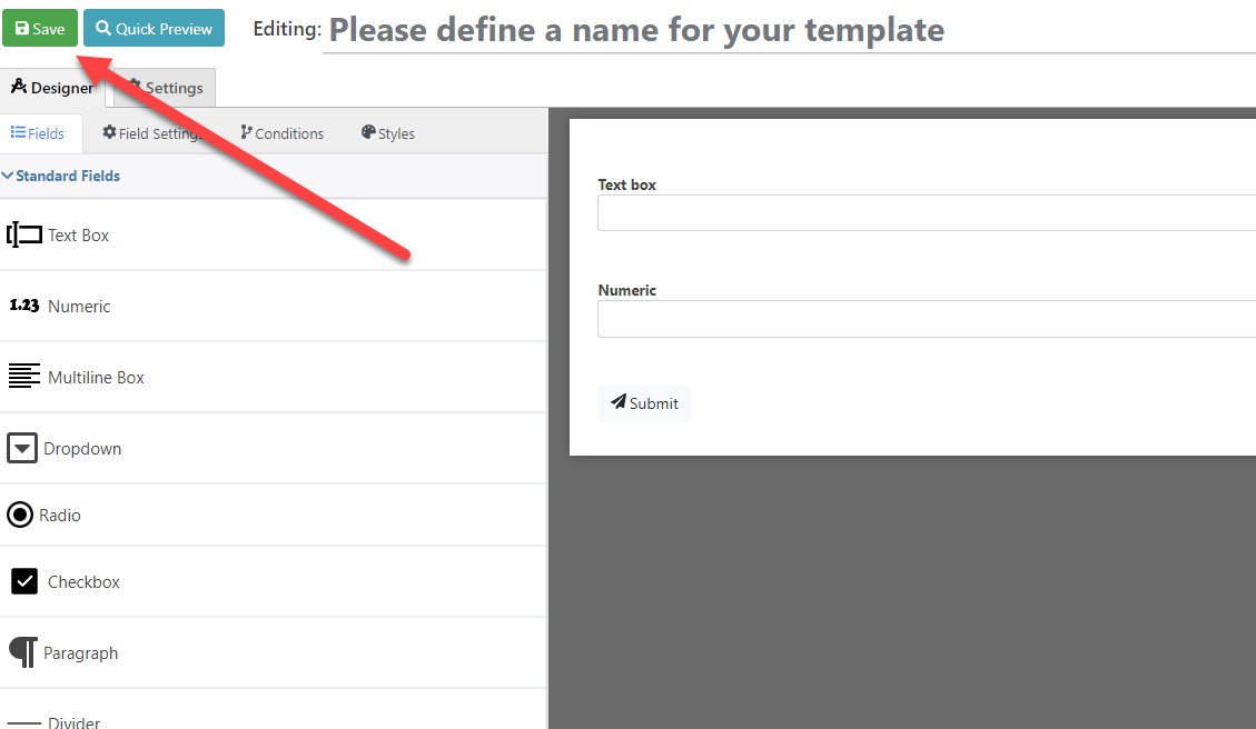 Creating a Form - All in One Forms