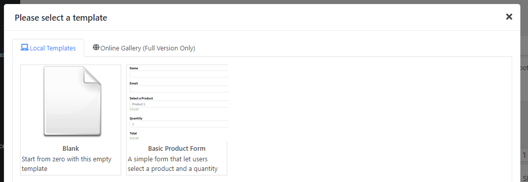 Using a Template - All in One Forms