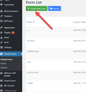 Creating a Form - All in One Forms
