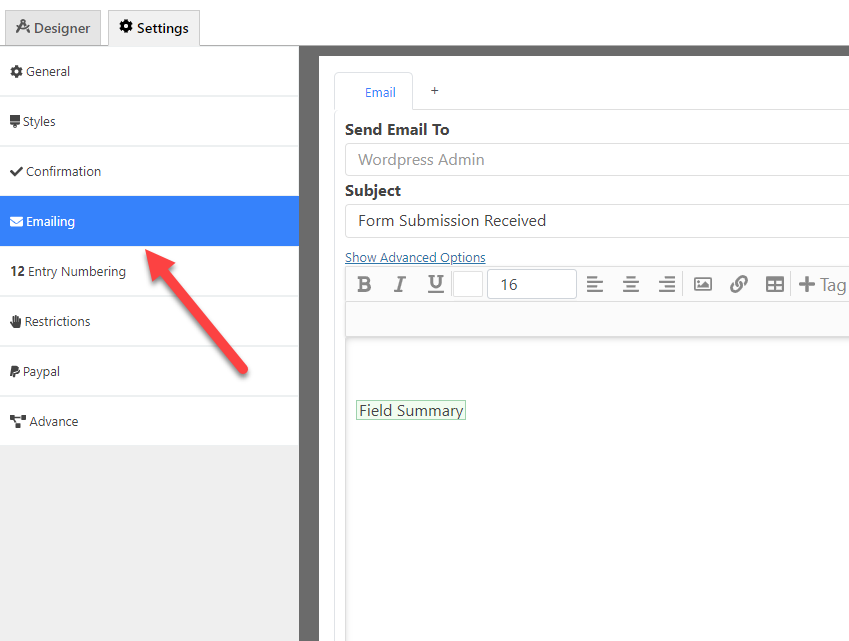 Sending email notifications - All in One Forms