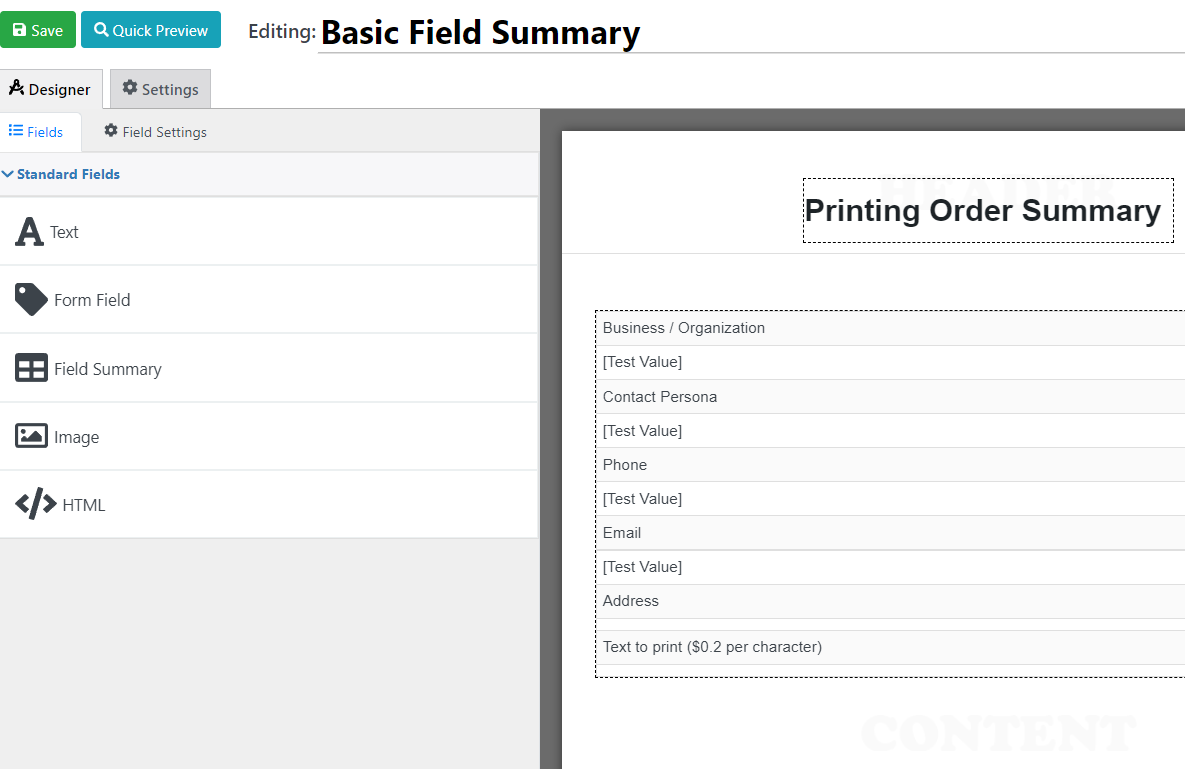 Creating a pdf - All in One Forms