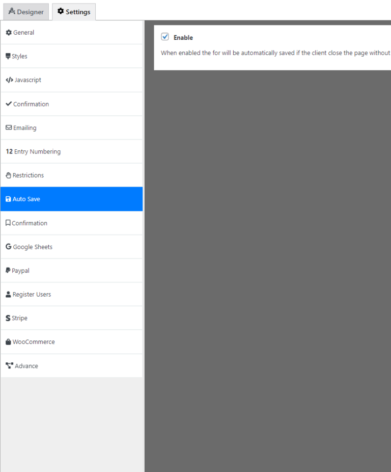 Autosave - All in One Forms