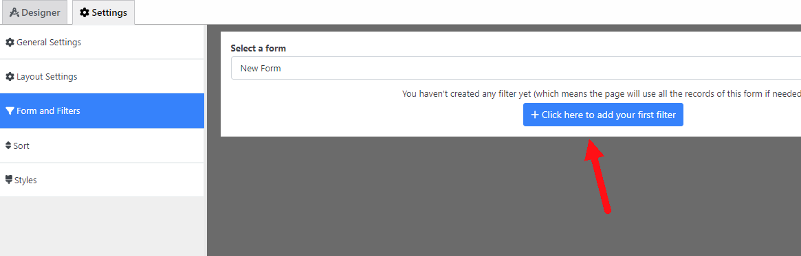Filtering Data - All in One Forms