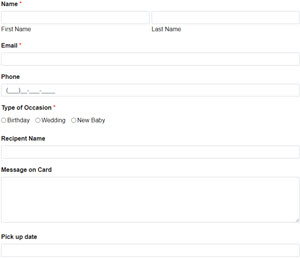 Bouquet Order Form - All in One Forms